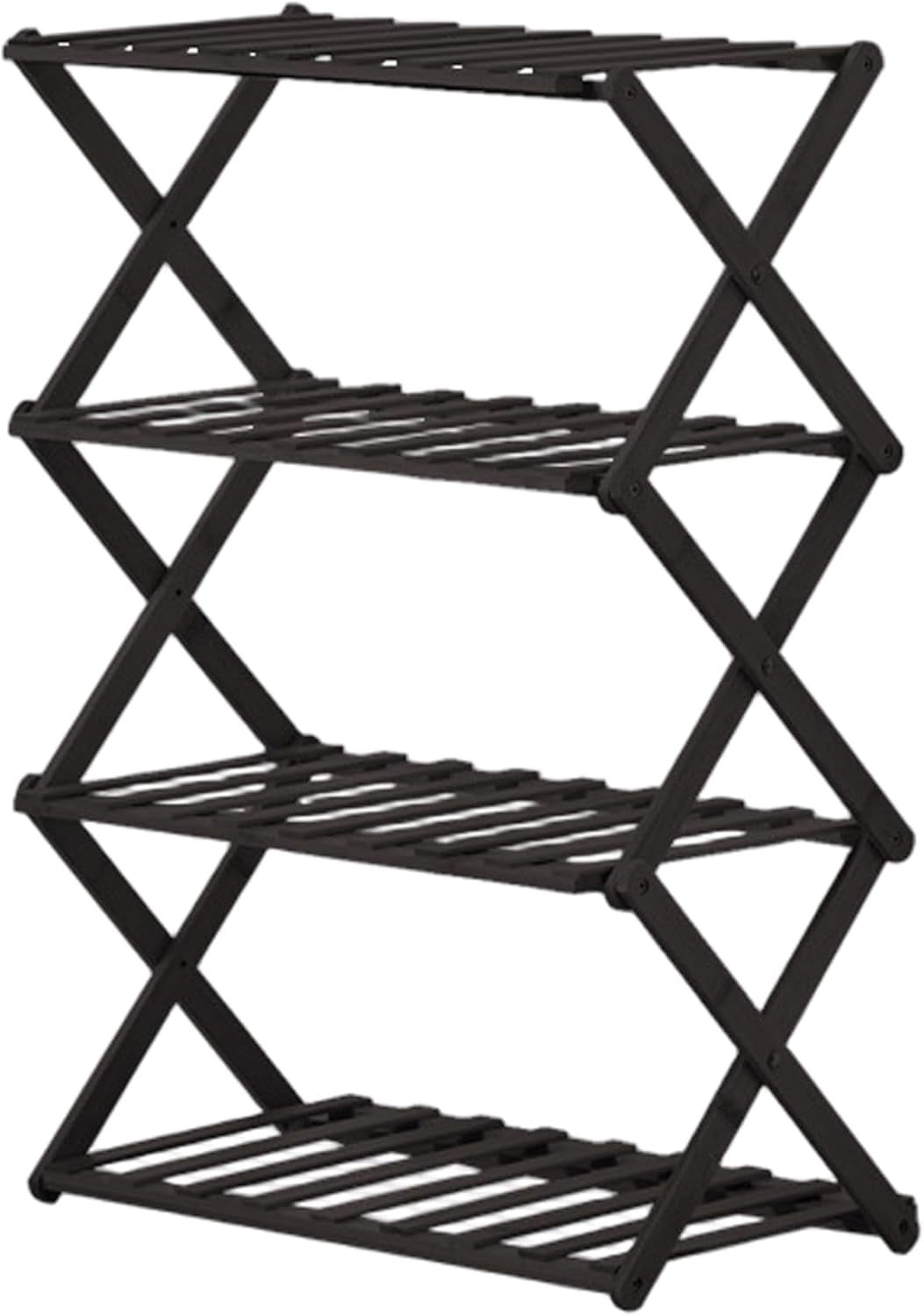 Collapsible Cooling Rack 4 Tier Hollow-Out Bamboo Racks for Baking ...