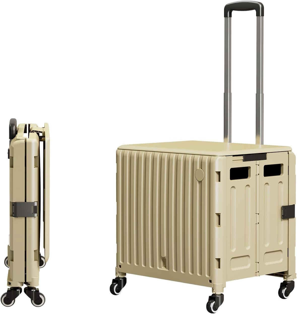 Collapsible Crate with Wheels: Expandable Rolling Cart with Wheels ...