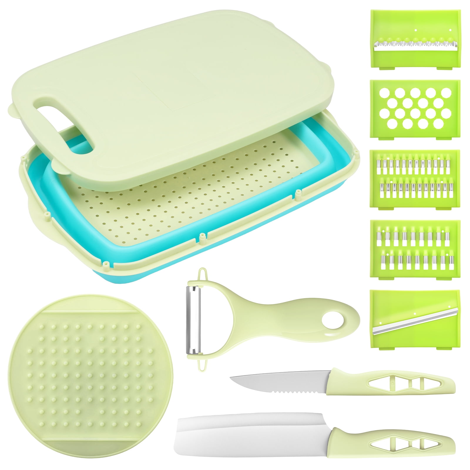Collapsible Cutting Board Set Portable 11 in 1 Foldable Chopping Board ...