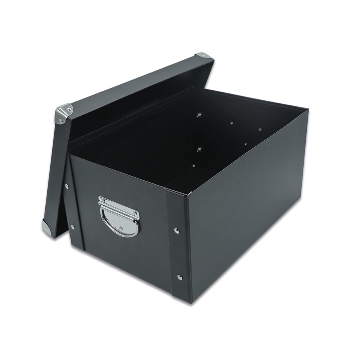 Collapsible Decorative Storage Box with Lid, Metal Reinforced Corners ...