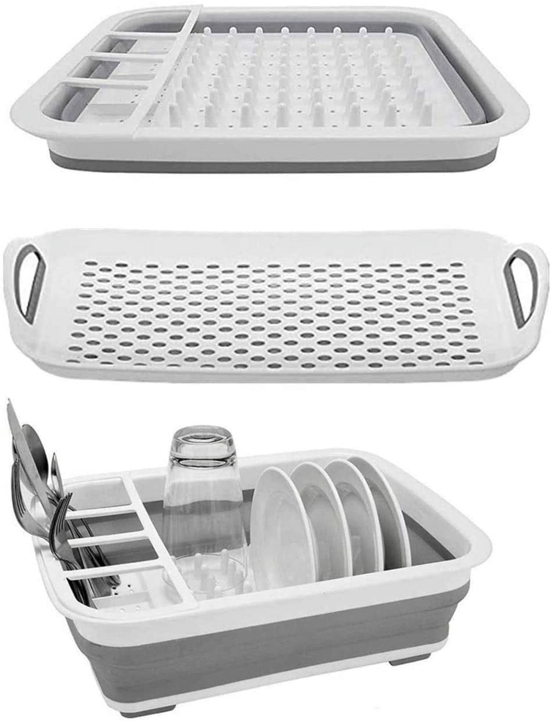 Collapsible Dish Drying Rack Portable Dinnerware Drainer Organizer for ...