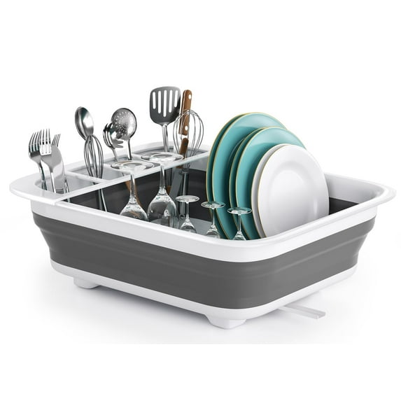 Collapsible Dish Drying Rack Portable Dinnerware Drainer Organizer for ...