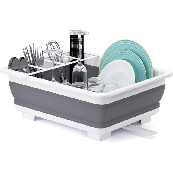 Collapsible Dish Drying Rack Portable Dinnerware Drainer Organizer for ...