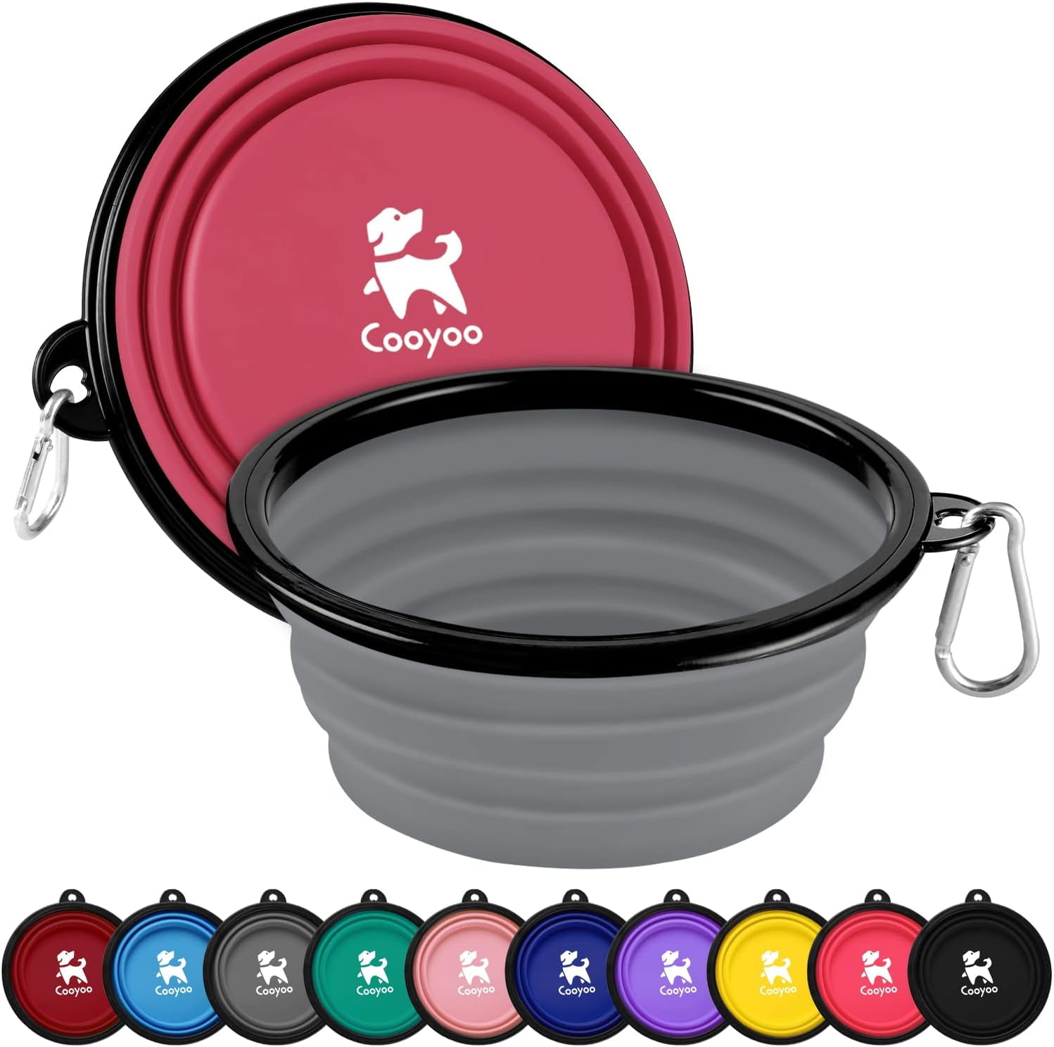 Collapsible Dog Bowl,2 Pack Collapsible Dog Water Bowls for Cats Dogs ...