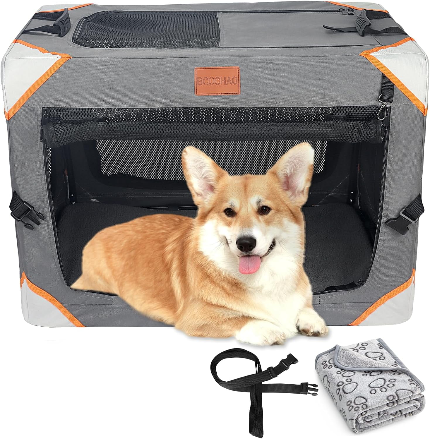 Collapsible Dog Crate-Portable Dog Crates for Small Medium Dogs,4-Door ...