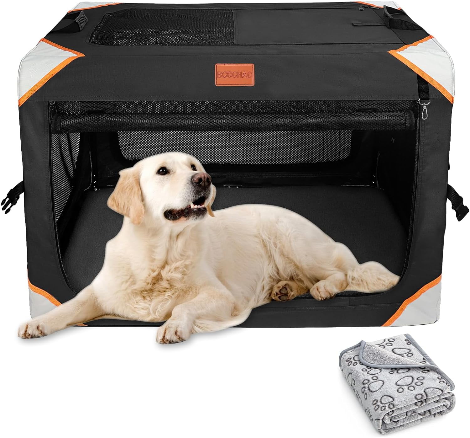 Collapsible Dog Crate-Portable Dog Crates for Large Dogs,4-Door ...