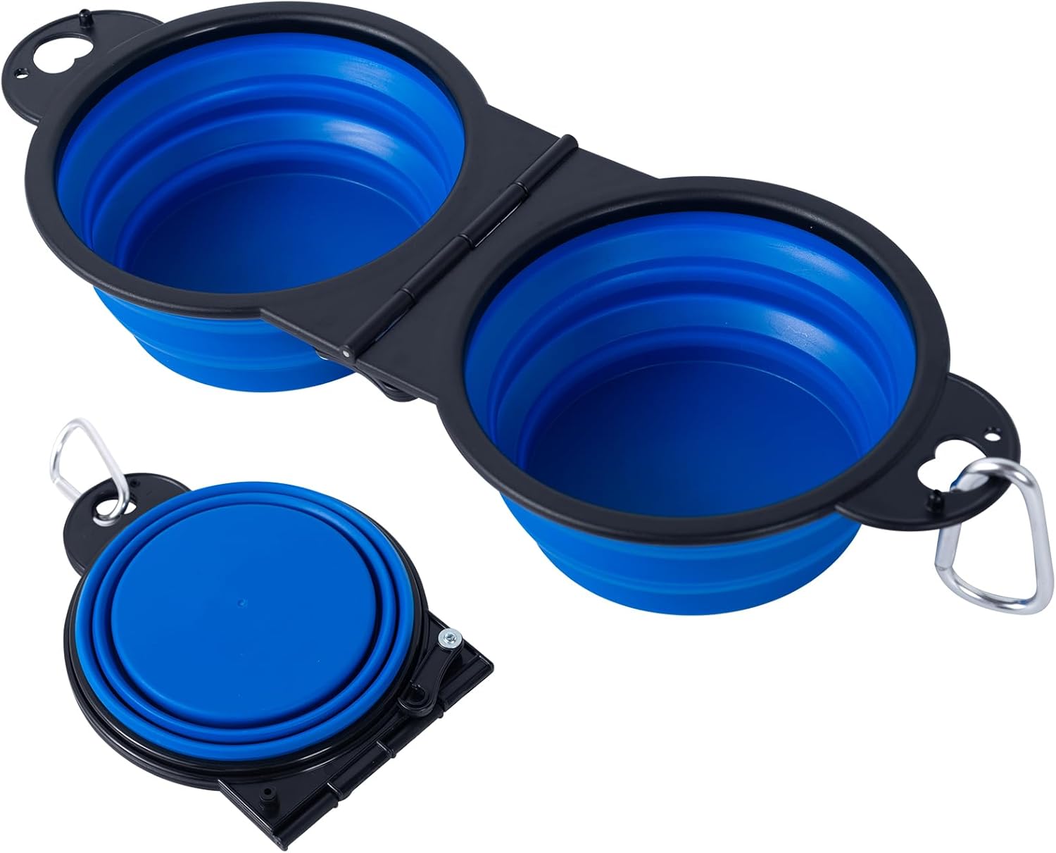 Collapsible Dog Dual Bowls Reinforced Rim 180 Degrees Flip Over ...