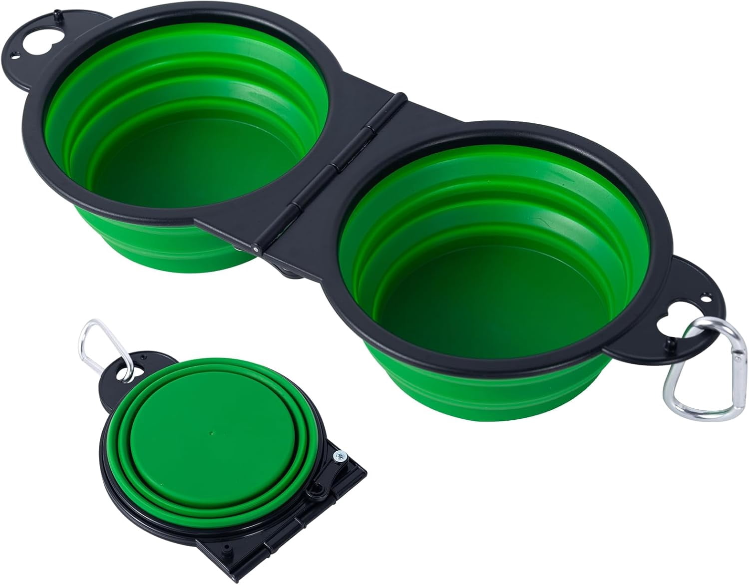 Collapsible Dog Dual Bowls Reinforced Rim 180 Degrees Flip Over ...