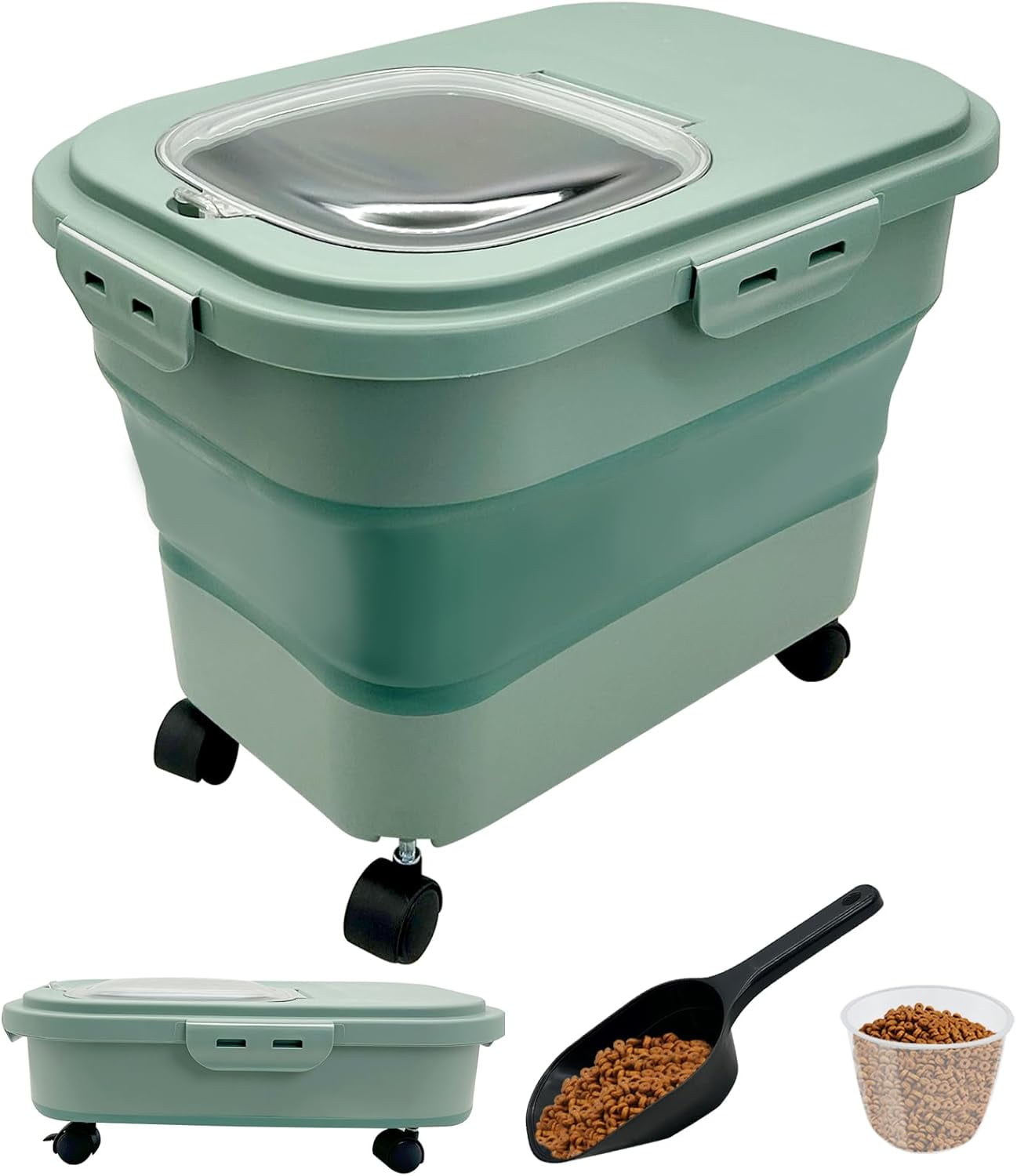 Collapsible Dog Food Storage Container 20 Lb Pet Food Storage with ...