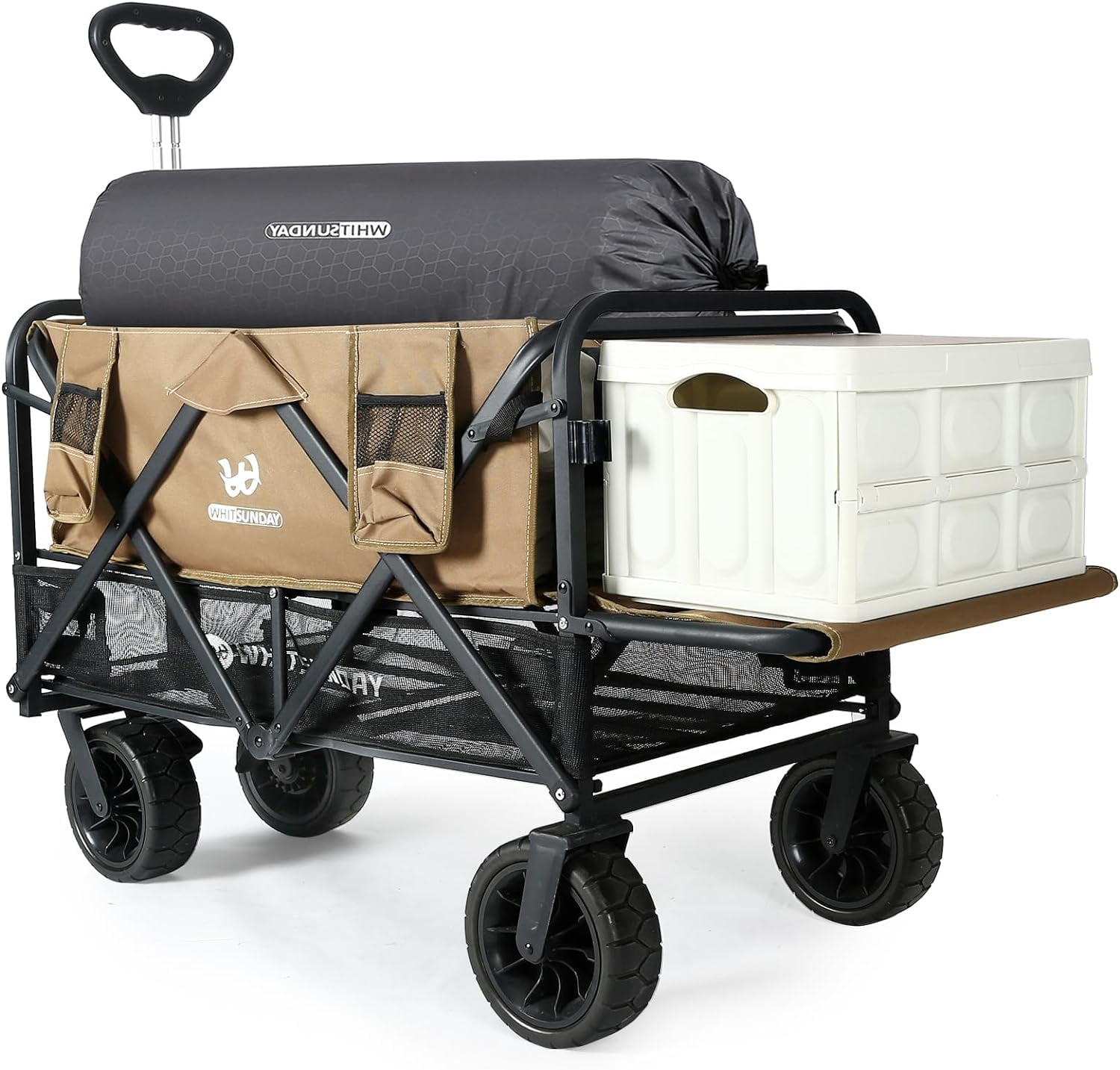 Collapsible Double Decker Wagon with Tailgate, Heavy Duty Foldable ...