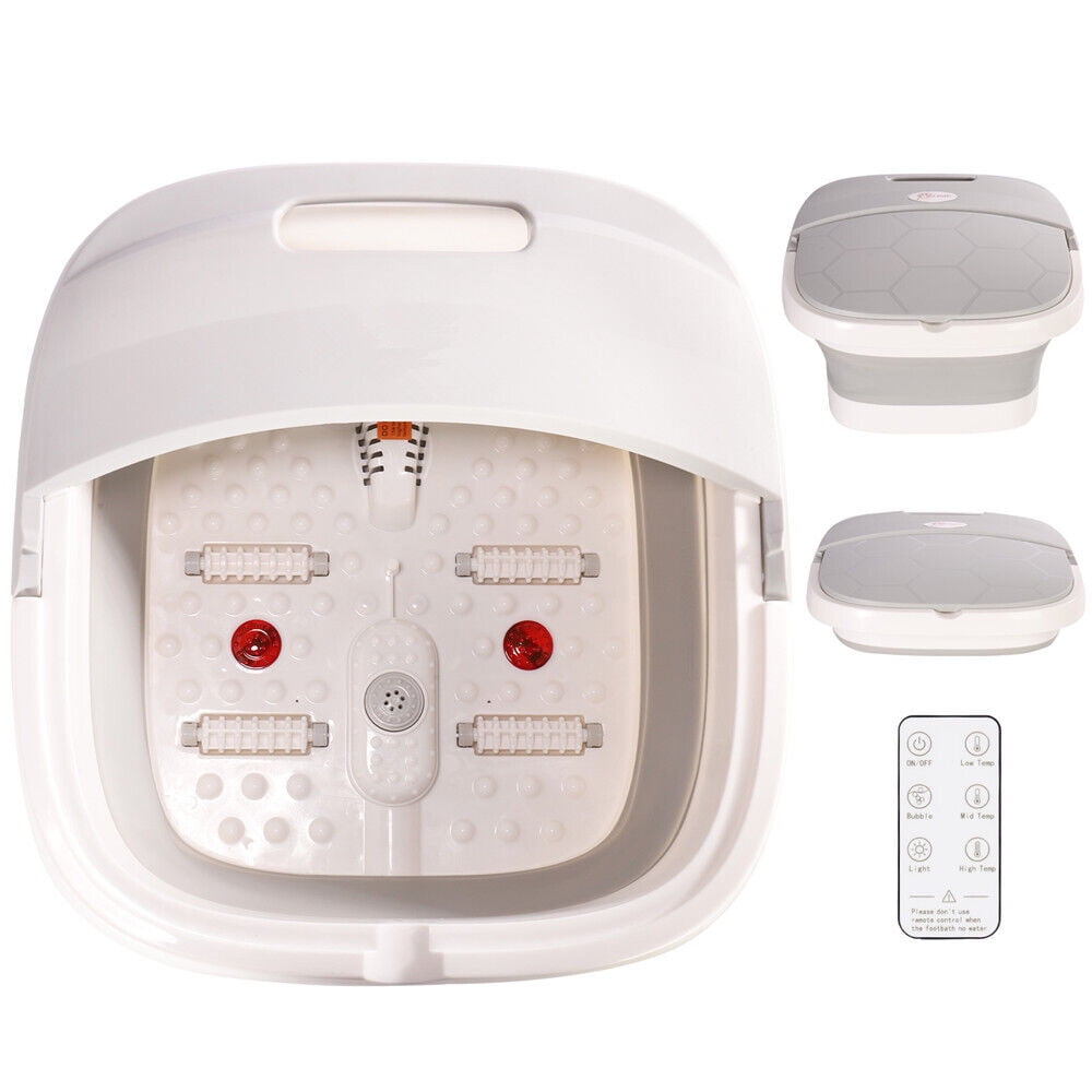 CJCY Collapsible Electric Foot Spa, Foldable Pedicure Tub with Massage ...