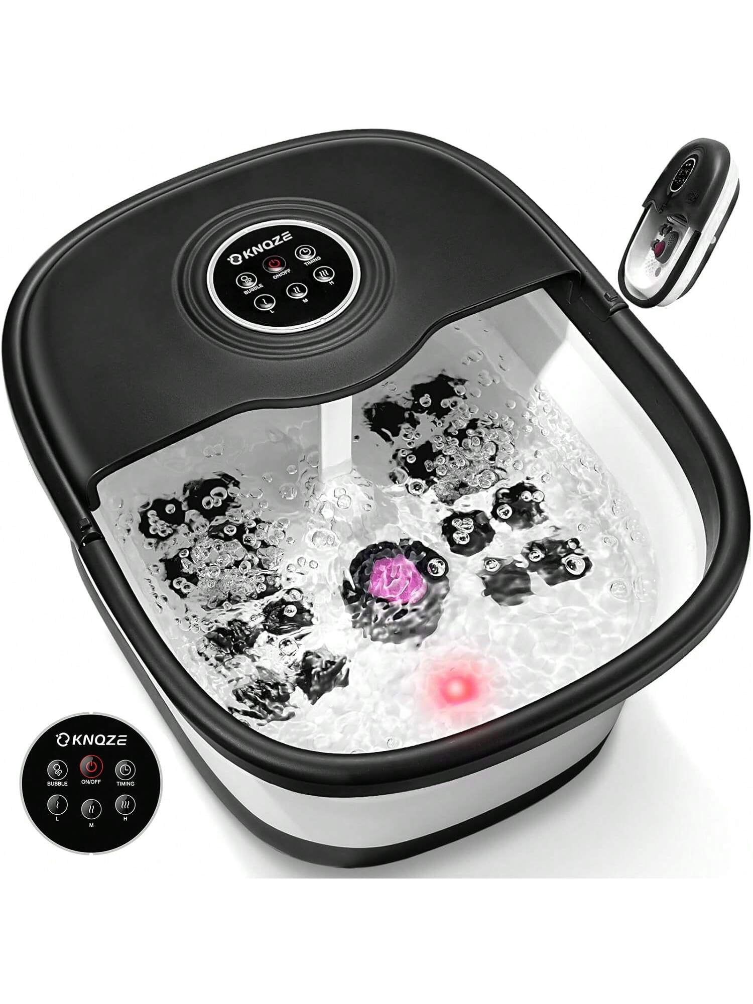 Collapsible Electric Heated Foot Spa With 16 Massage Rollers & Bubbles ...