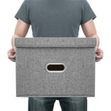 ANMINY Collapsible Fabric Storage Bin, Foldable Linen Organizer With ...