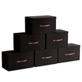 Collapsible Fabric Storage Chest Black XLarge - 6 Pack for Closet ...