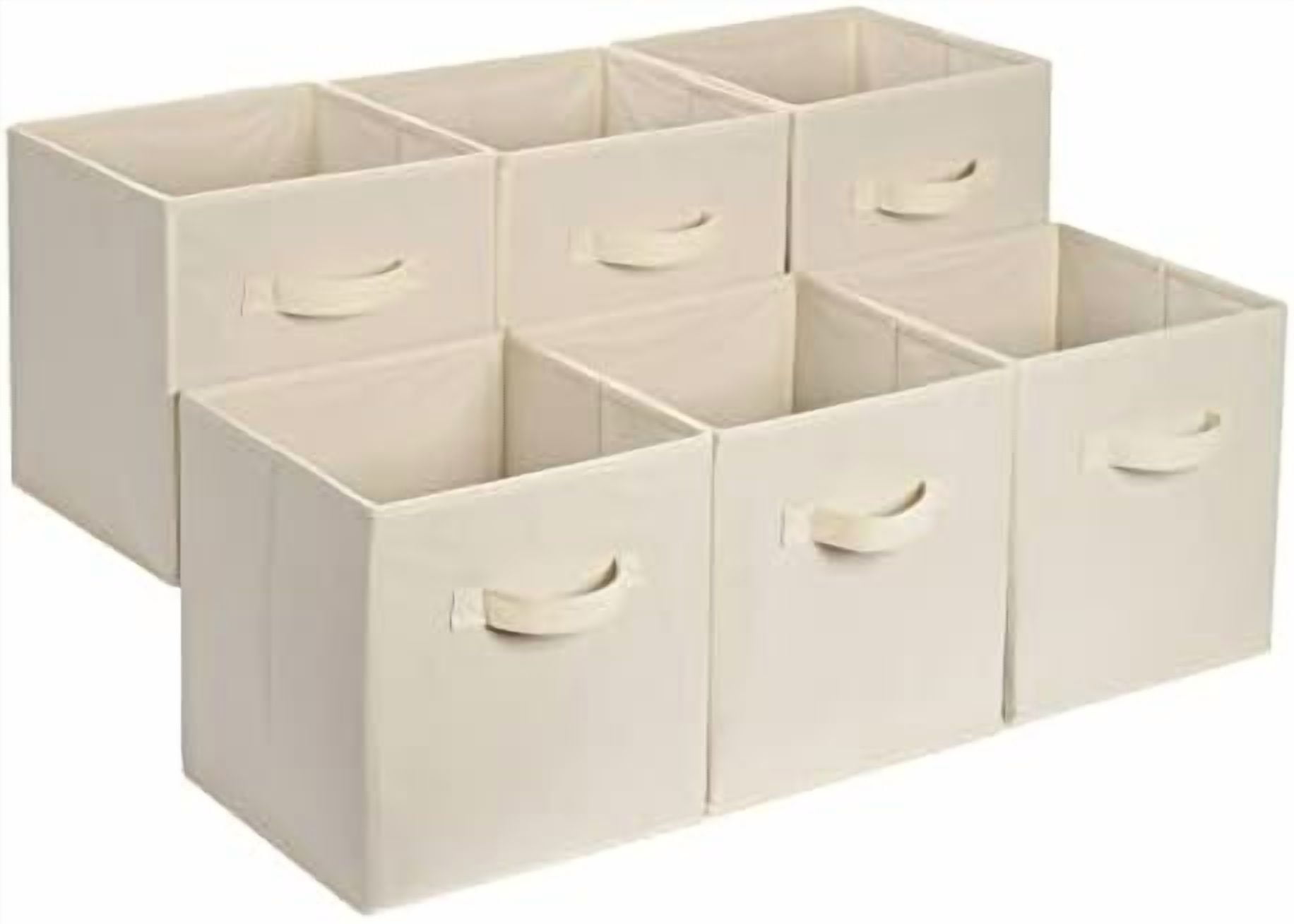 Collapsible Fabric Storage Cube Bins Organizer with Handles, Sturdy ...