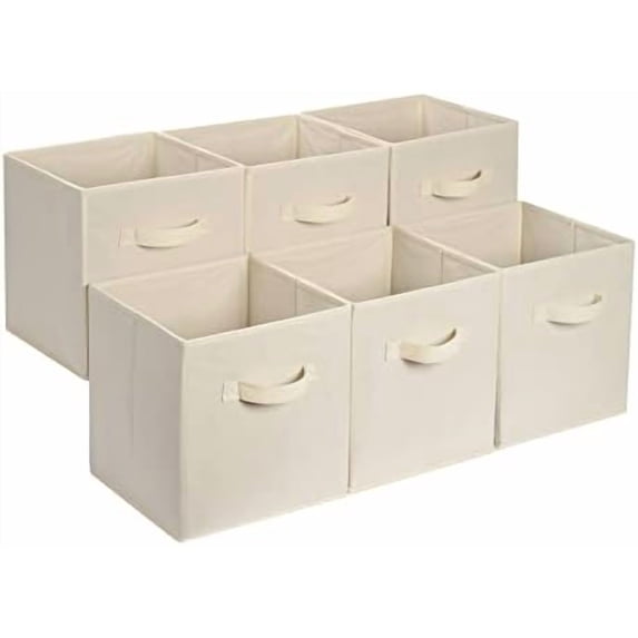 Collapsible Fabric Storage Cube Bins Organizer with Handles, Sturdy ...