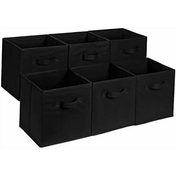Collapsible Fabric Storage Cube Bins Organizer with Handles, Sturdy ...