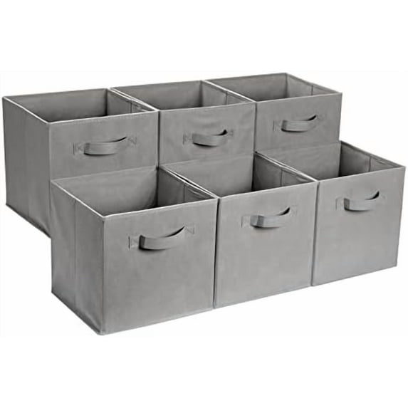 Collapsible Fabric Storage Cube Bins Organizer with Handles, Sturdy ...