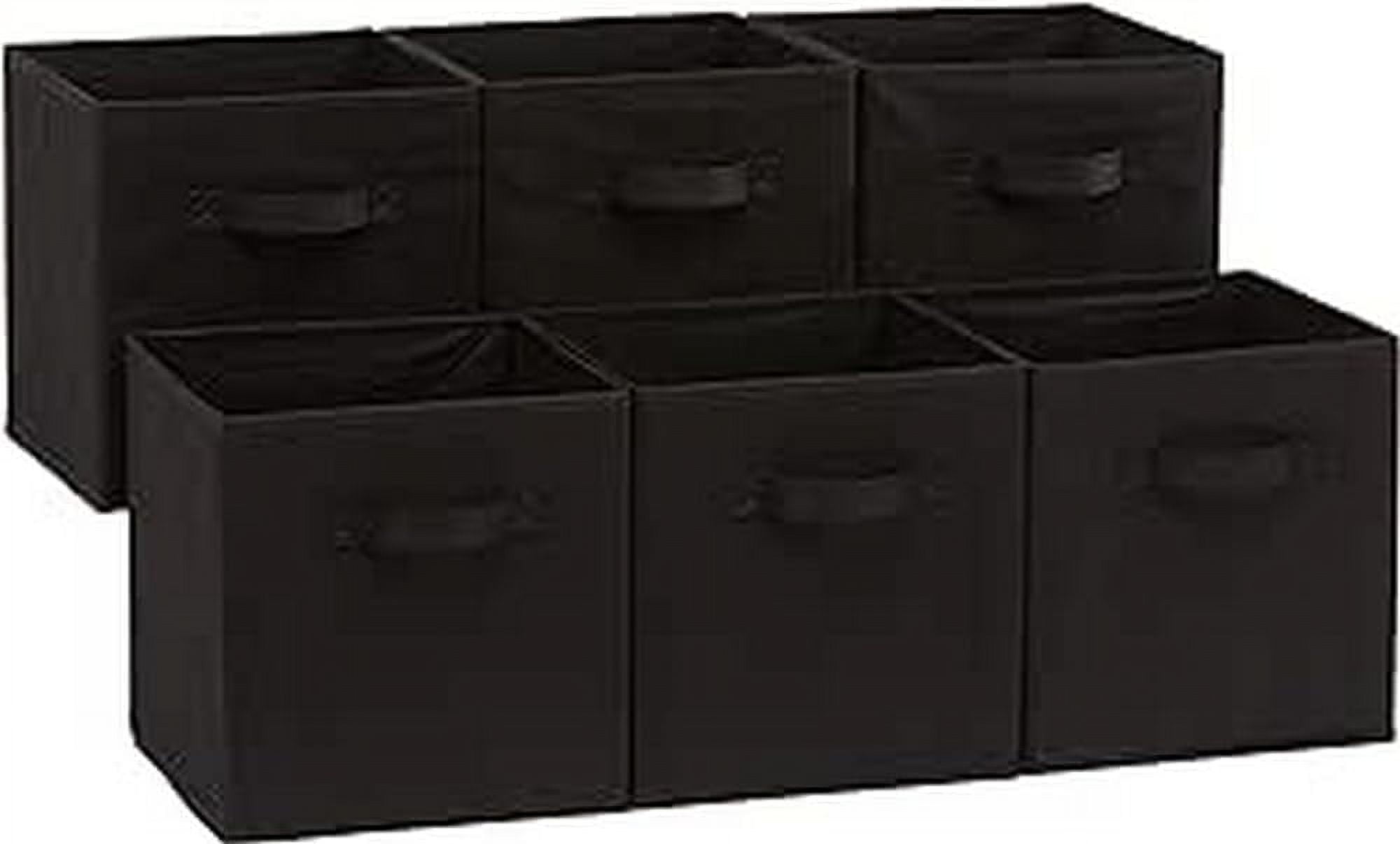 Collapsible Fabric Storage Cubes Organizer with Handles, Sturdy, Beige ...