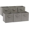 Collapsible Fabric Storage Cubes Organizer with Handles, Sturdy, Gray ...