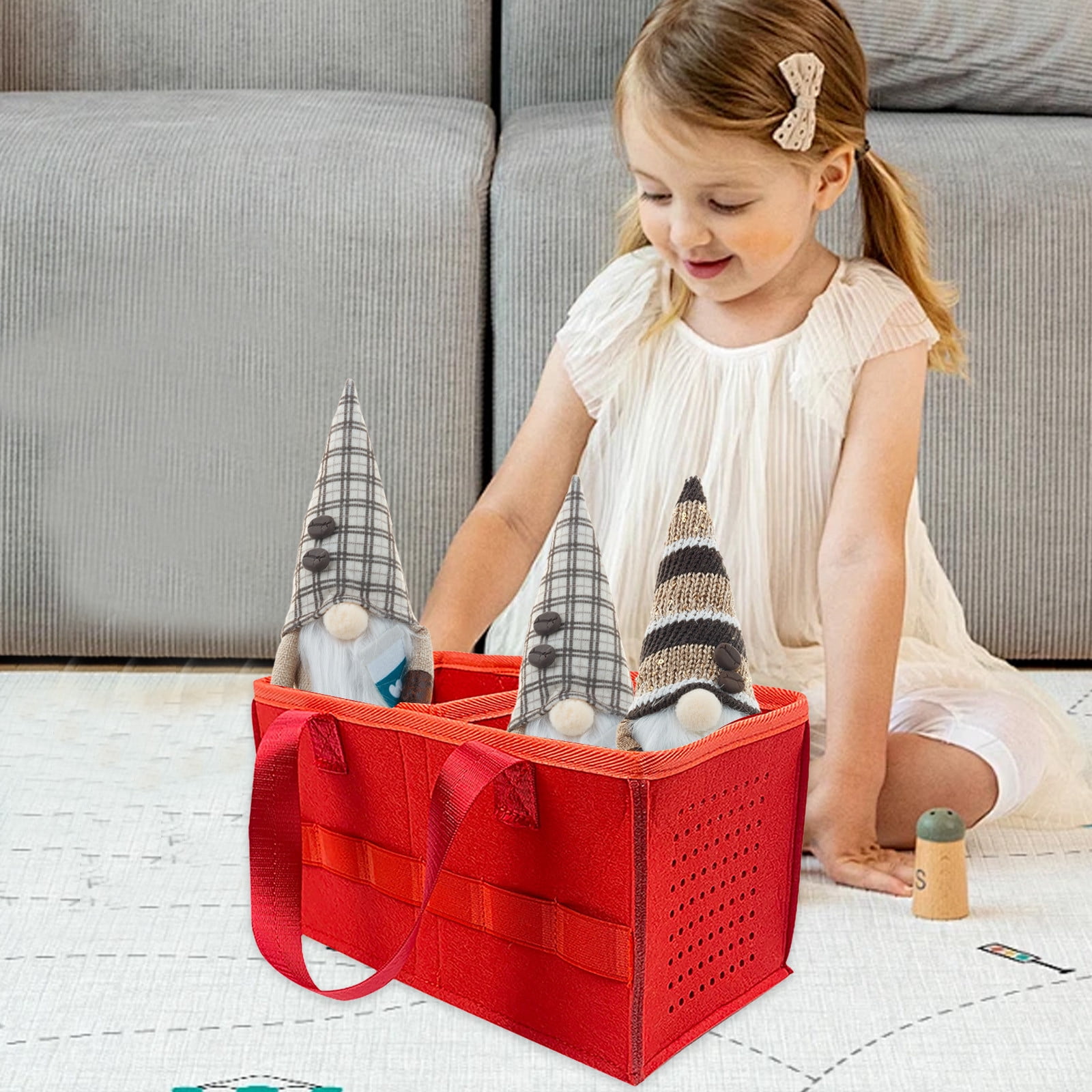 Collapsible Felt Storage Bag, Music Divided Organizer Bag with Nylon ...