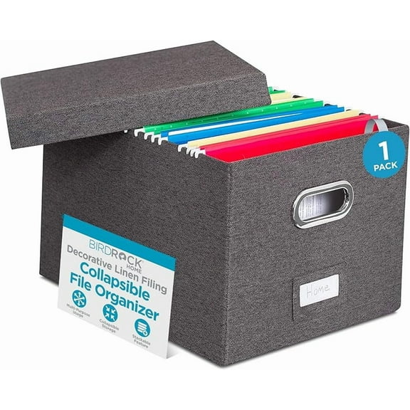 Sterilite Stackable Office Storage File Crate, Plastic, Black, Set of 6 ...