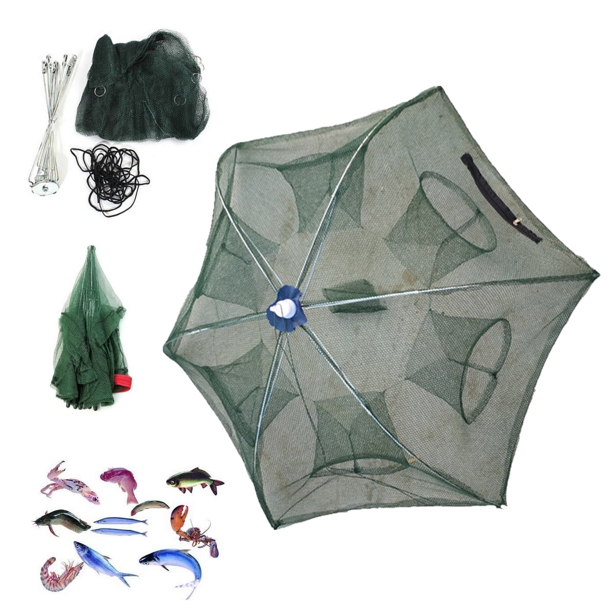 ETEREAUTY Foldable Fishing Net Assorted Colors Lightweight Telescoping ...