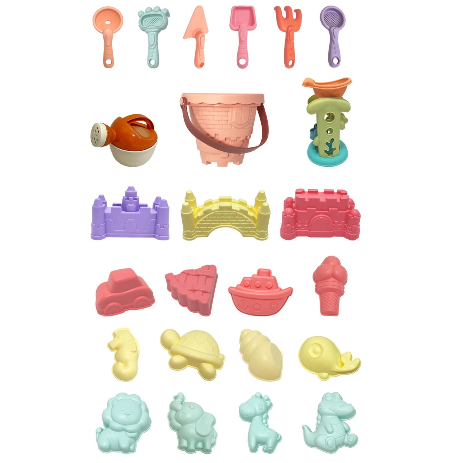 Collapsible Foldable Beach Sand Buckets and Shovels Set - Beach Toys ...