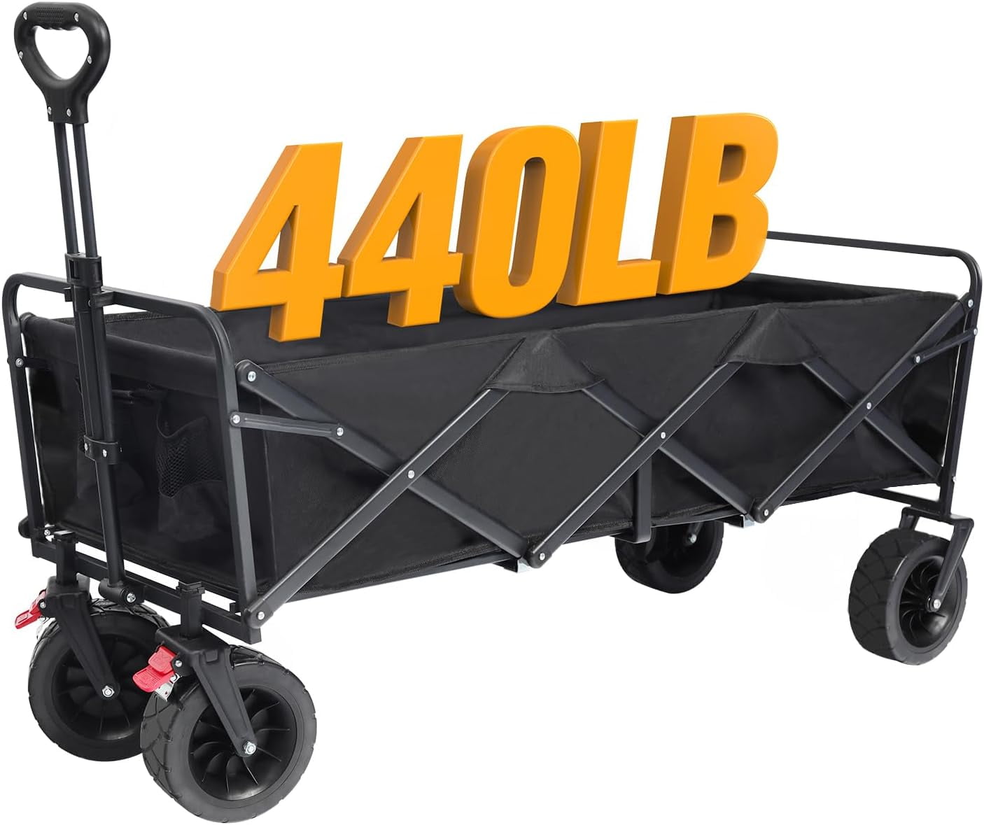 Collapsible Foldable Extended Wagon with 440lbs Weight Capacity, Heavy ...