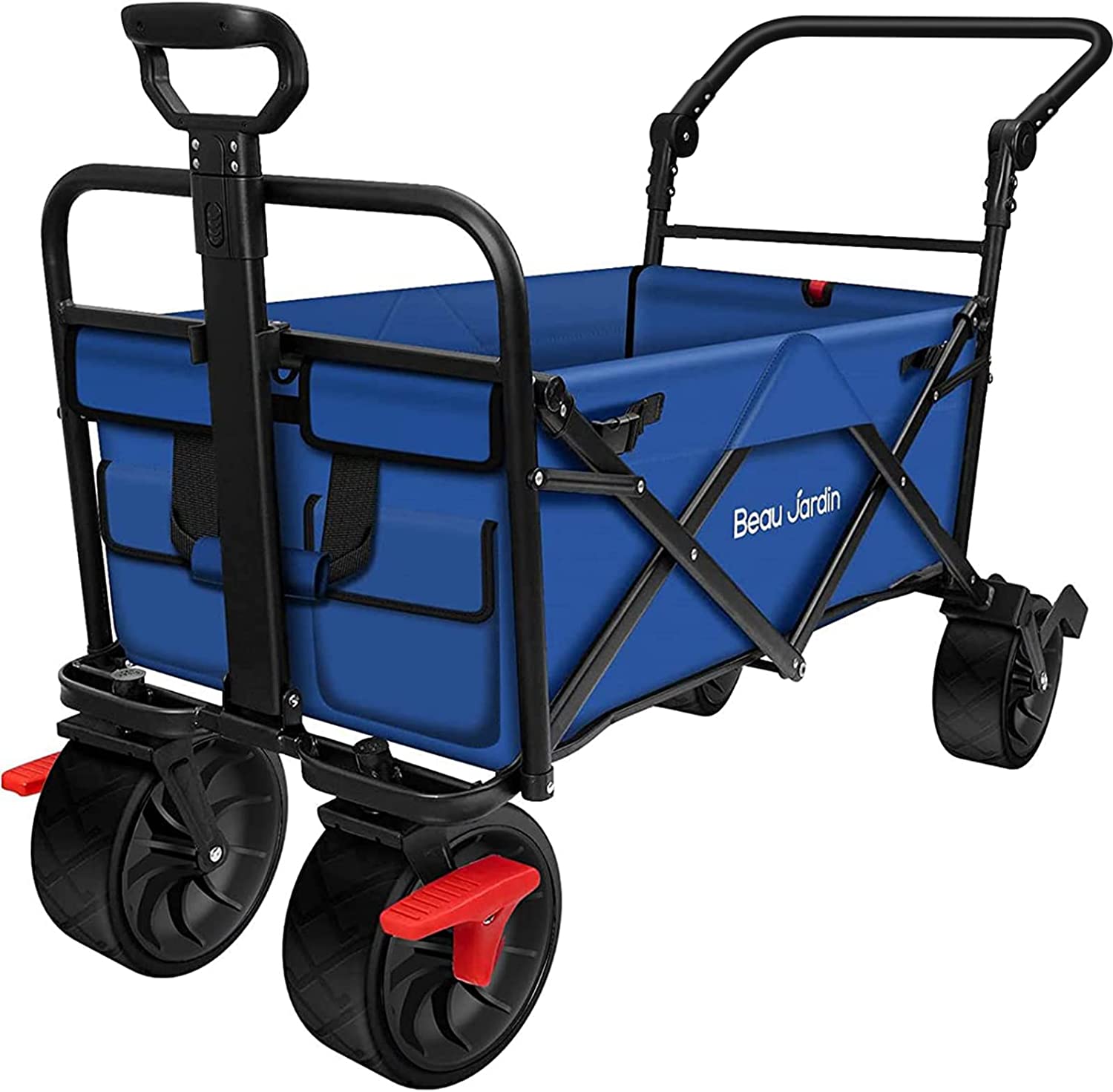Collapsible Foldable Push Pull Folding Beach Wagon 350lbs Heavy Duty ...