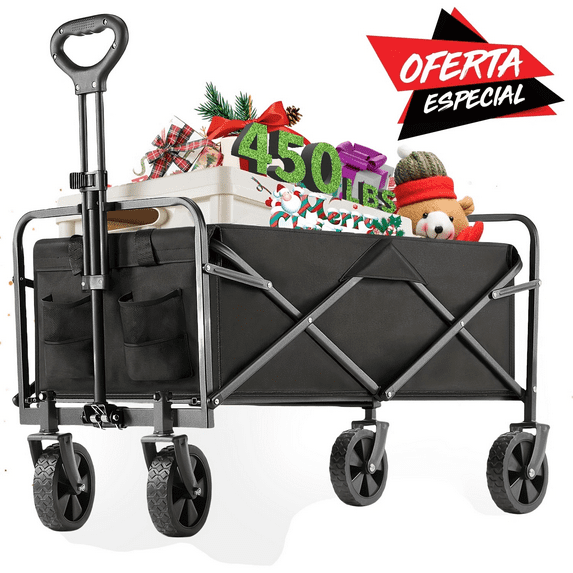 Collapsible Foldable Utility Wagon Cart, Heavy Duty 450LBS, All-Terrain ...