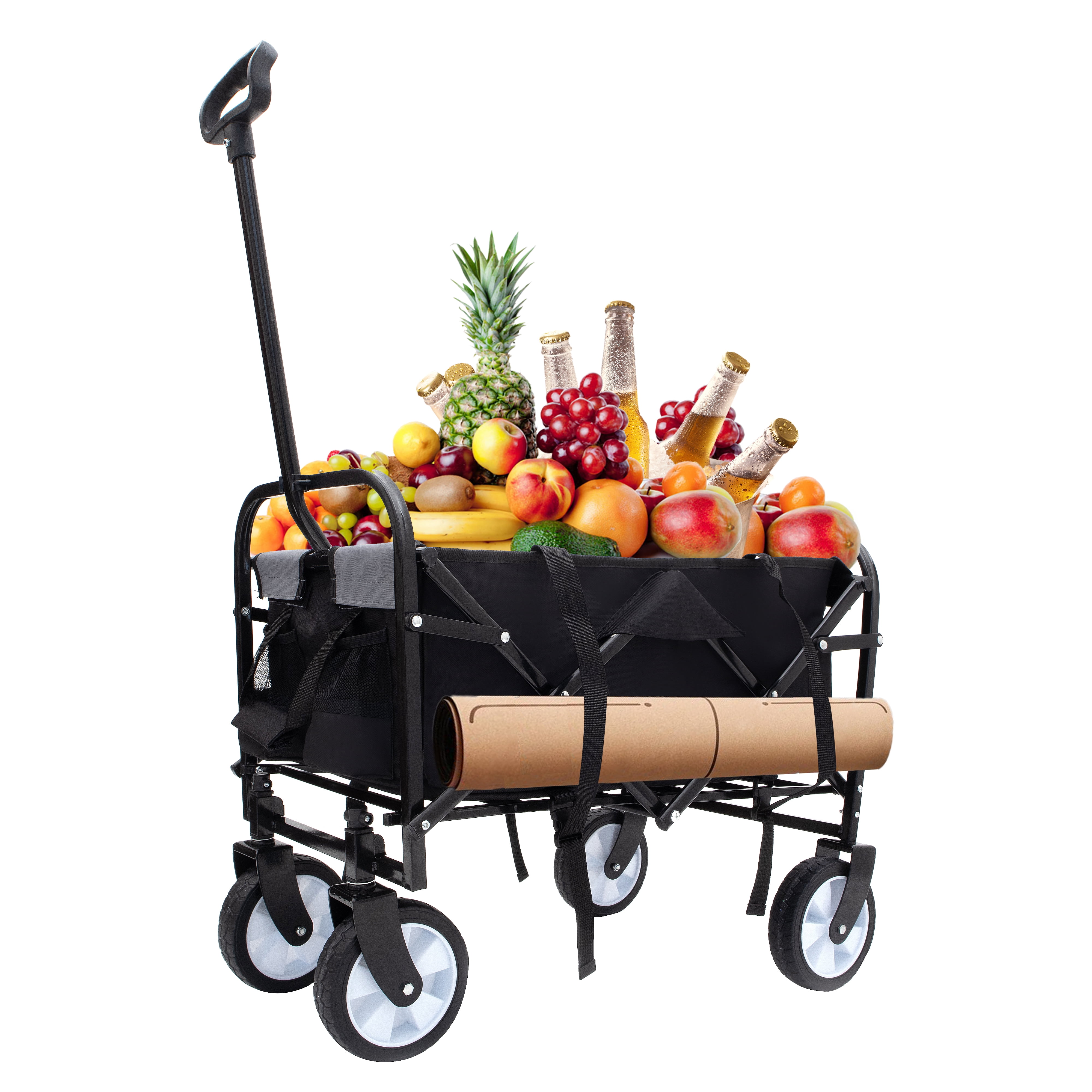 Collapsible Foldable Wagon Cart with strapping system, Beach Wagon , Utility Cart , Utility ...