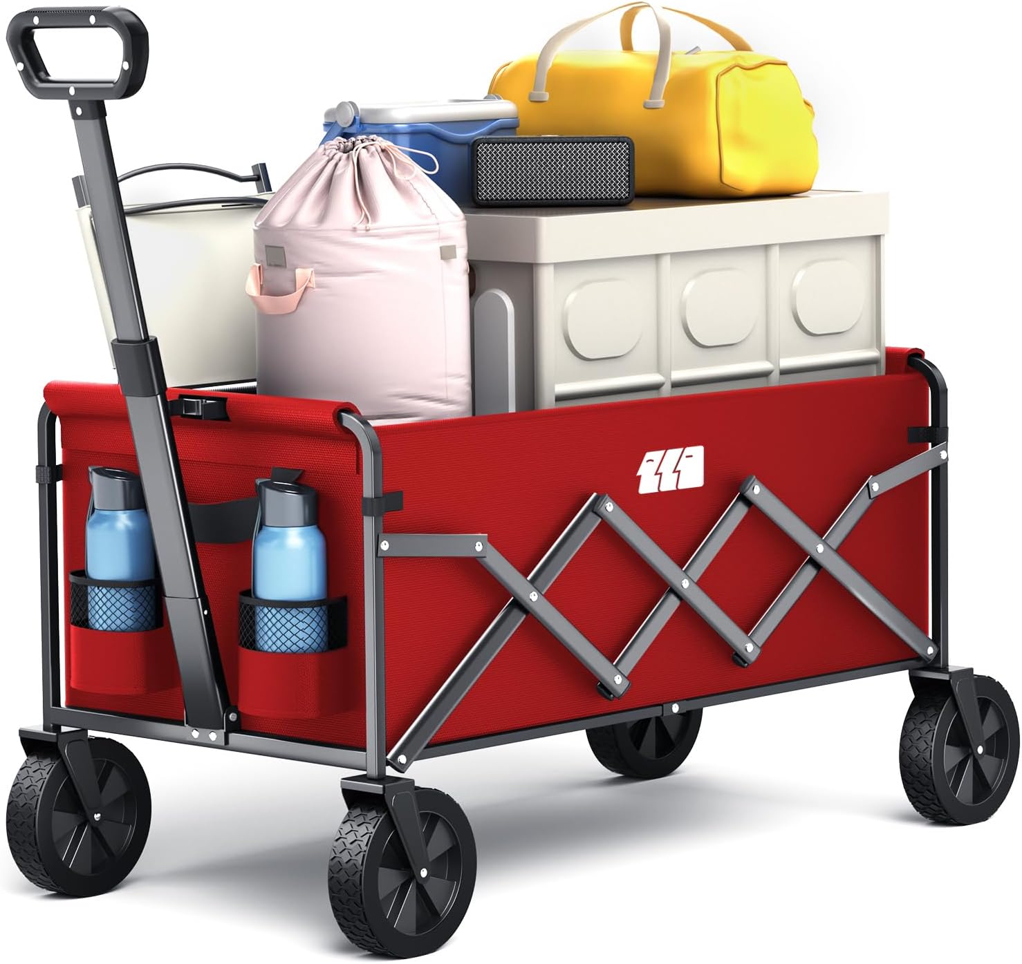 Collapsible Foldable Wagon, Foldig Cart with Wheel Heavy Duty with ...
