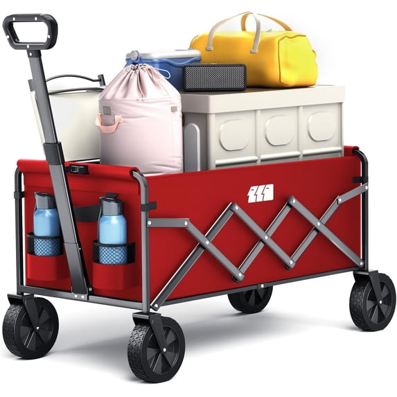Collapsible Foldable Wagon, Foldig Cart with Wheel Heavy Duty with ...