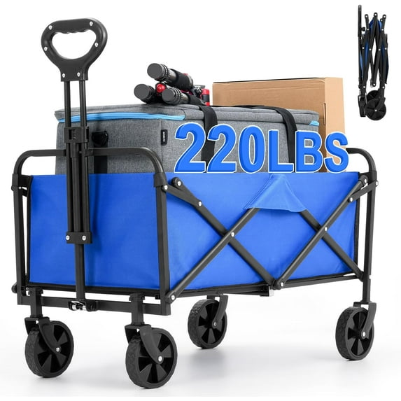 Collapsible Foldable Wagon,Wagons Carts Foldable with Wheels,Utility ...