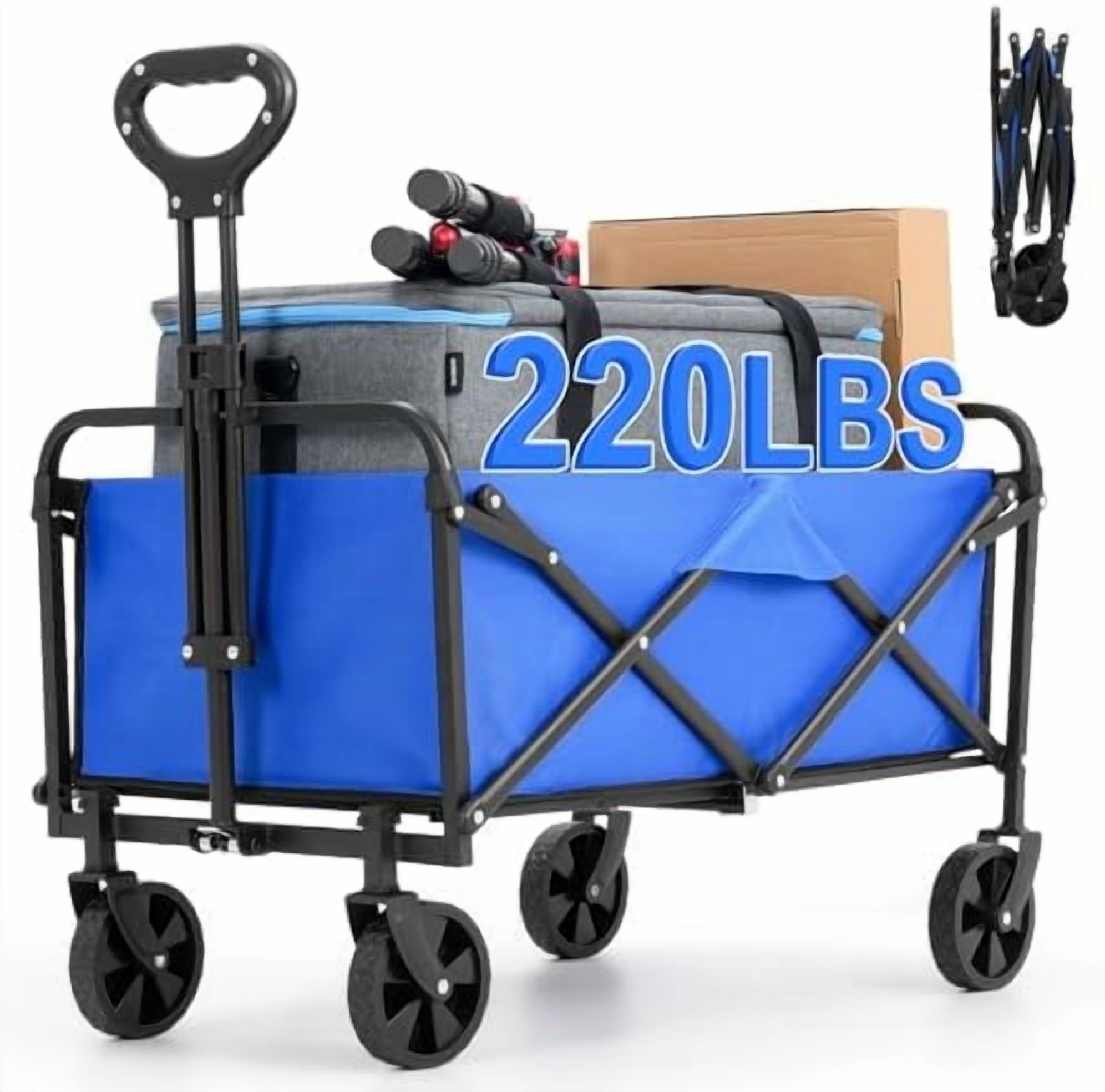 Collapsible Foldable Wagon,Wagons Carts Foldable with Wheels,Utility ...