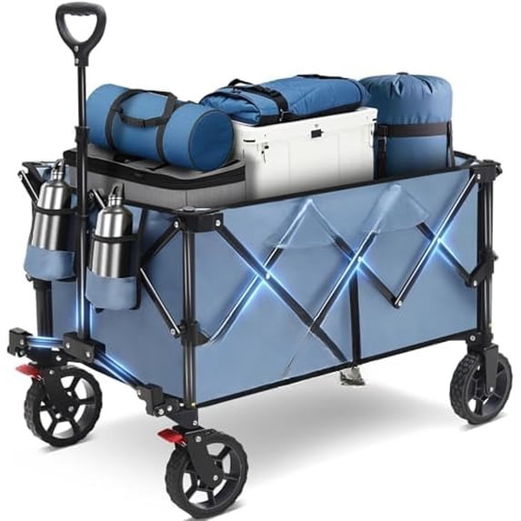 Collapsible Foldable Wagon with 330lbs Weight Capacity, Heavy Duty ...