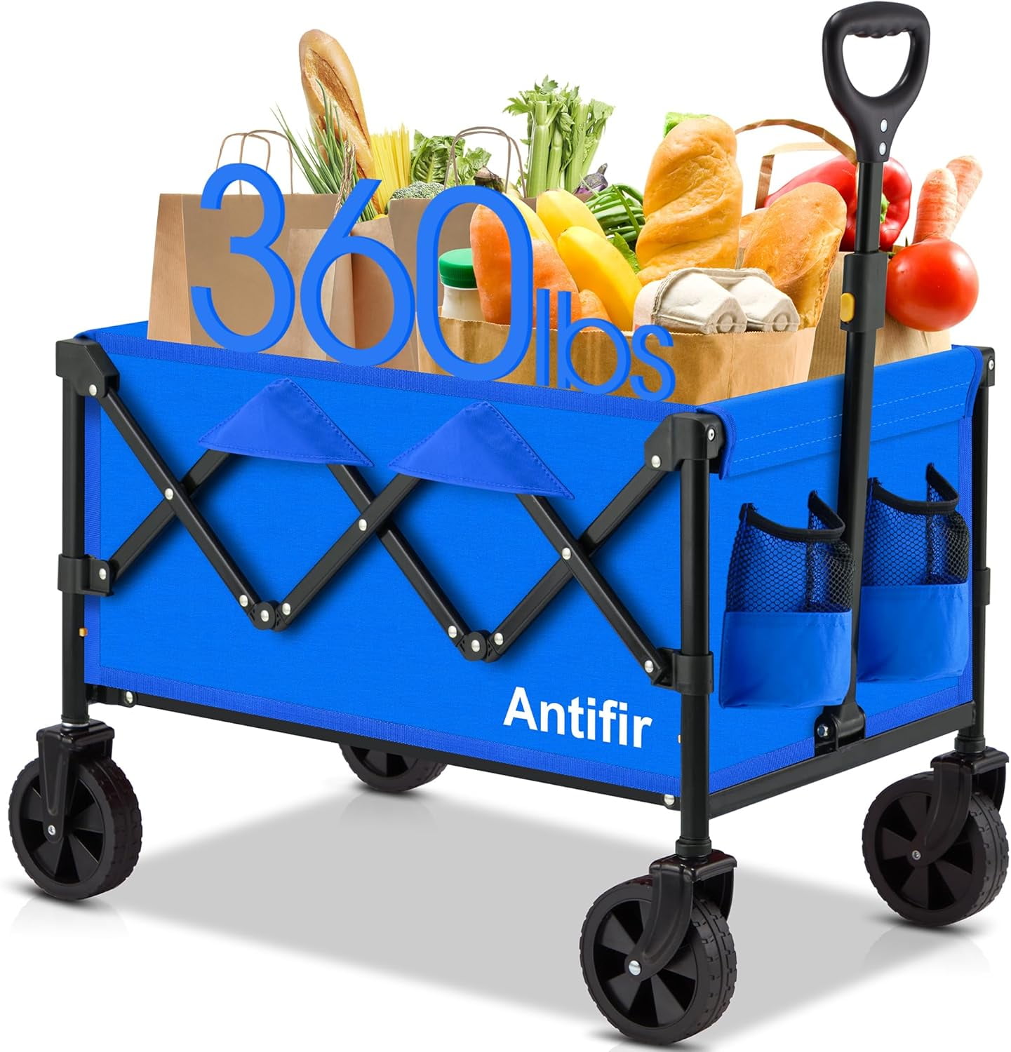 Collapsible Foldable Wagon with Wheels 360 LBS,Heavy Duty Folding ...