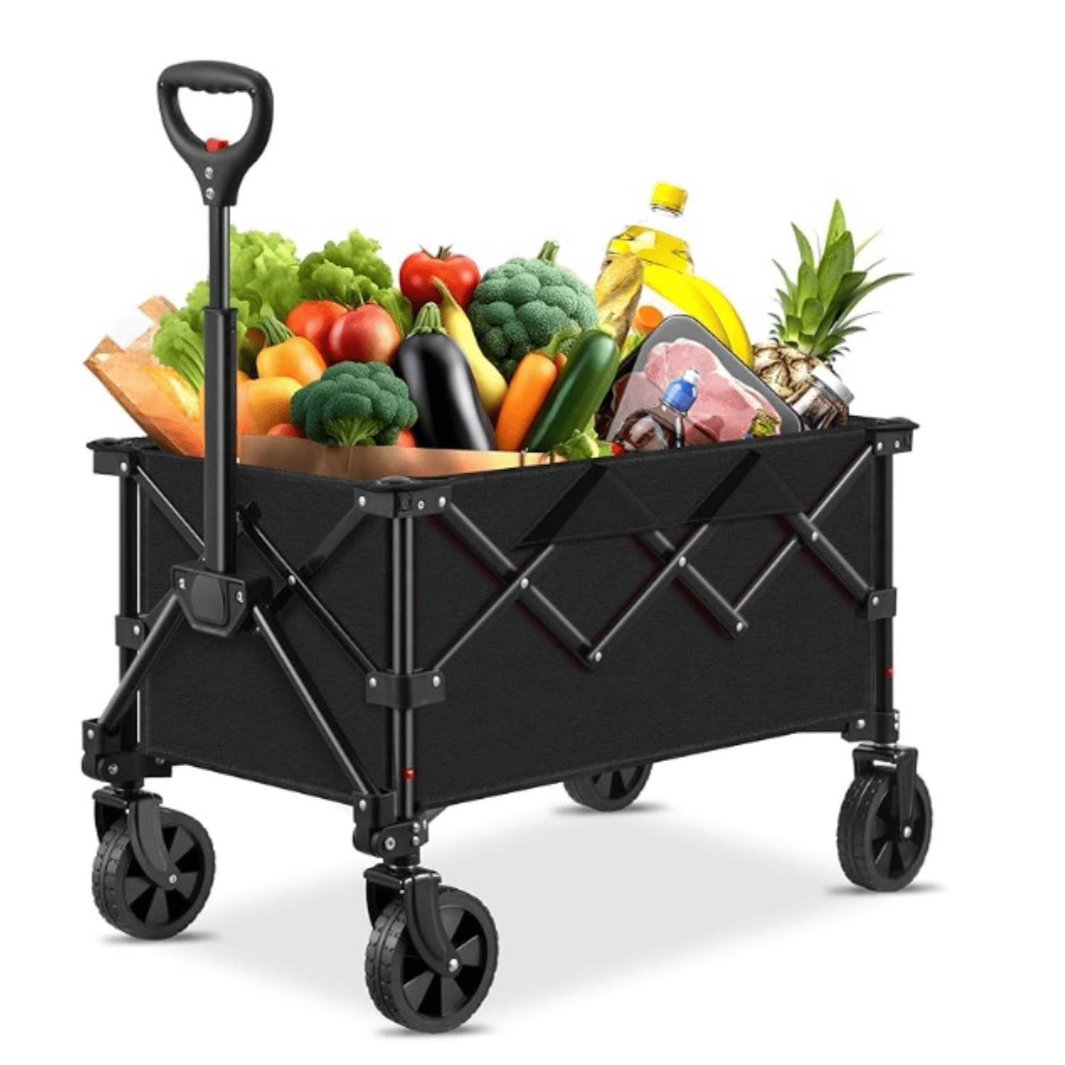 Collapsible Foldable Wagons with Wheels, Lightweight Wagon Cart with ...