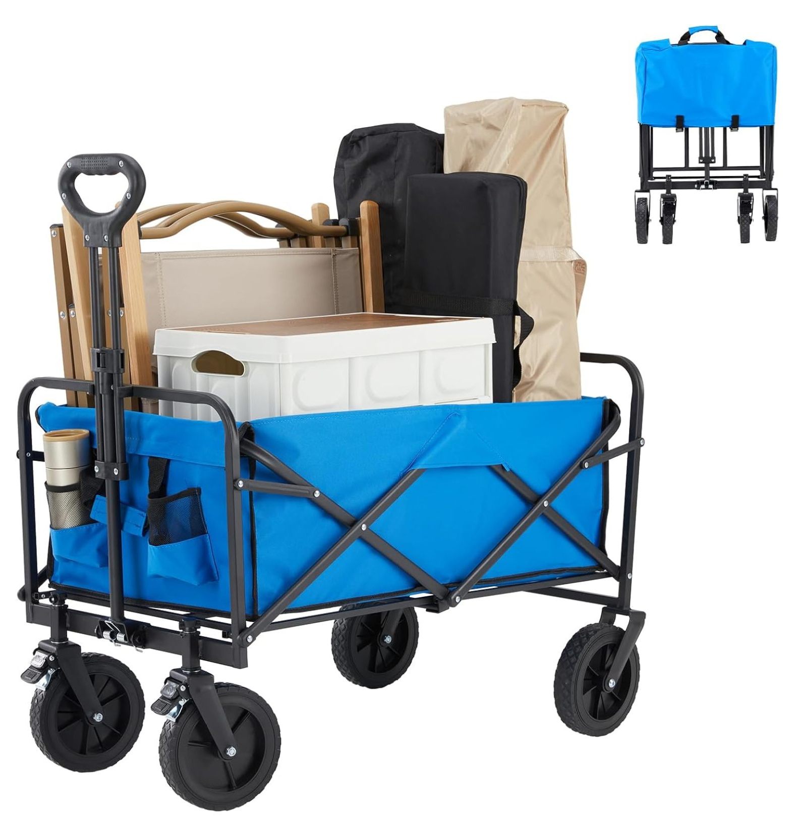 Collapsible Folding Wagon,330LBS Heavy Duty Utility Portable Foldable ...