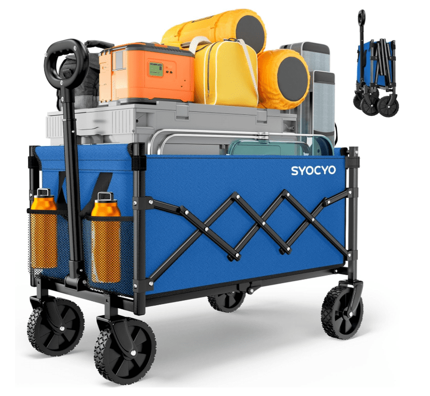 Collapsible Folding Wagon Cart - 330lbs Capacity, Lightweight Portable ...