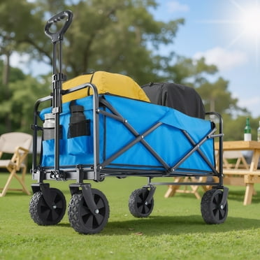 YUWENUS Collapsible Wagon 150L Capacity Beach Wagon Foldable ...