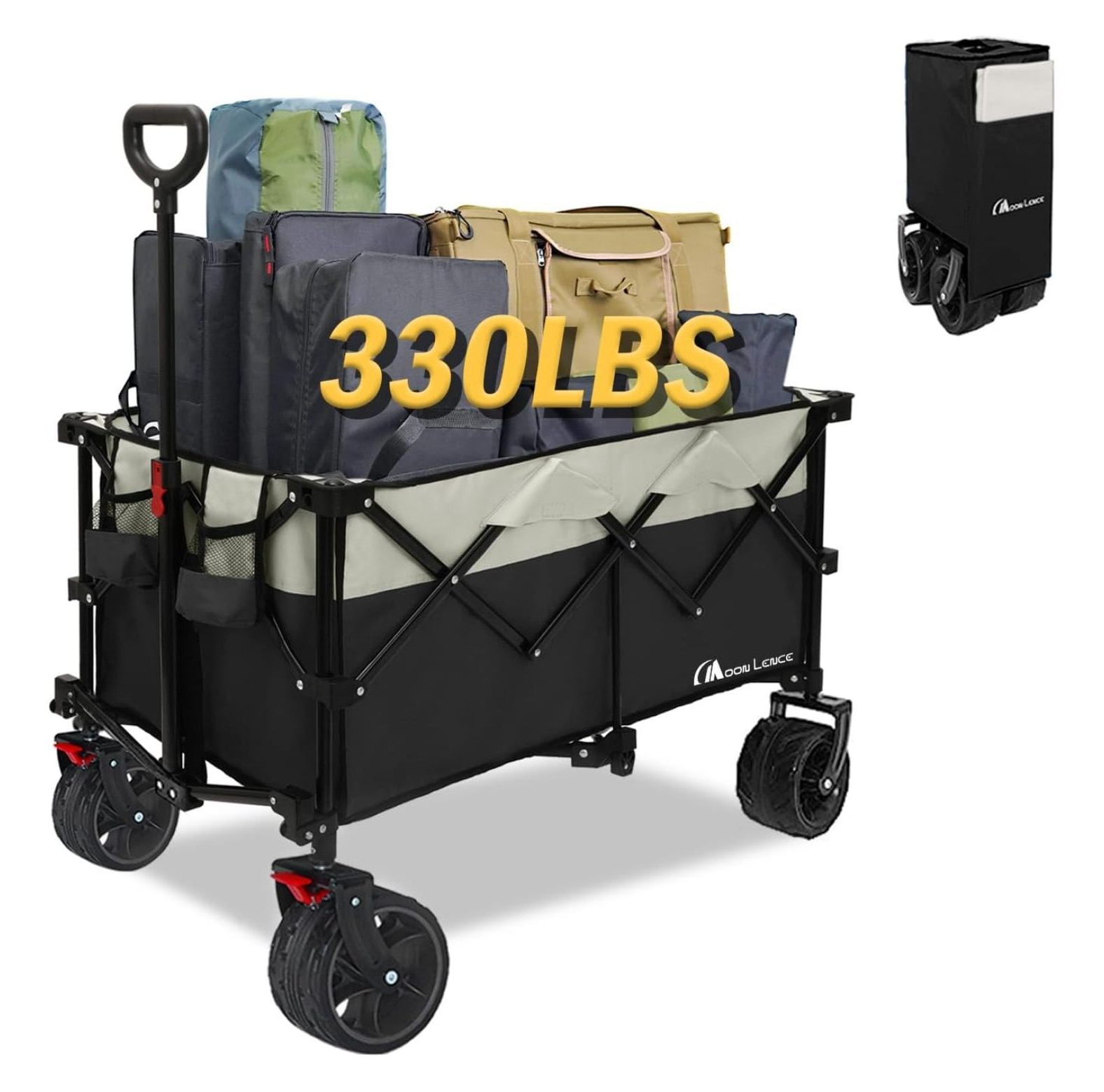 Collapsible Folding Wagon Cart Heavy Duty Folding Garden Portable Hand ...