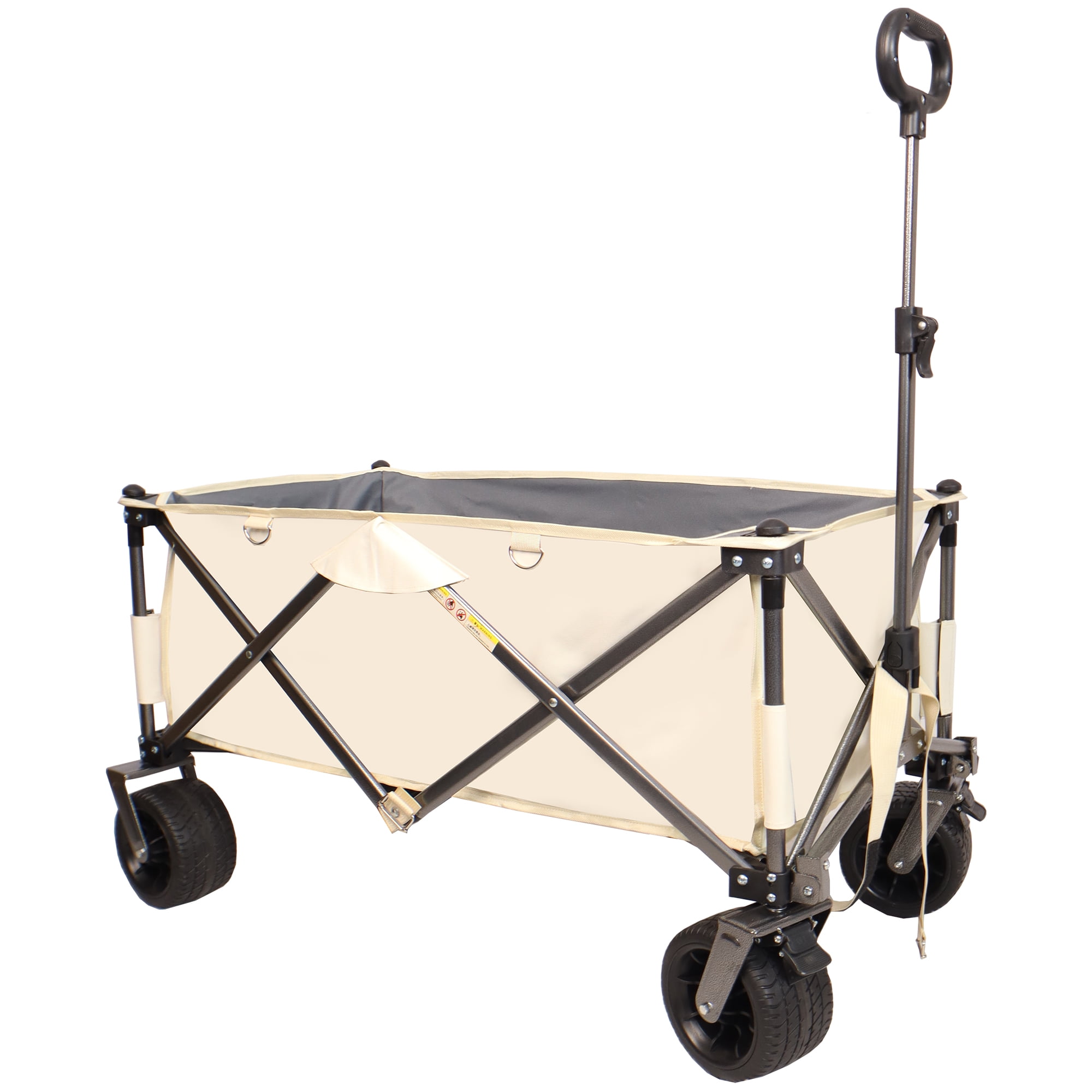 Collapsible Folding Wagon Cart, Portable Hand Cart With All-Terrain ...