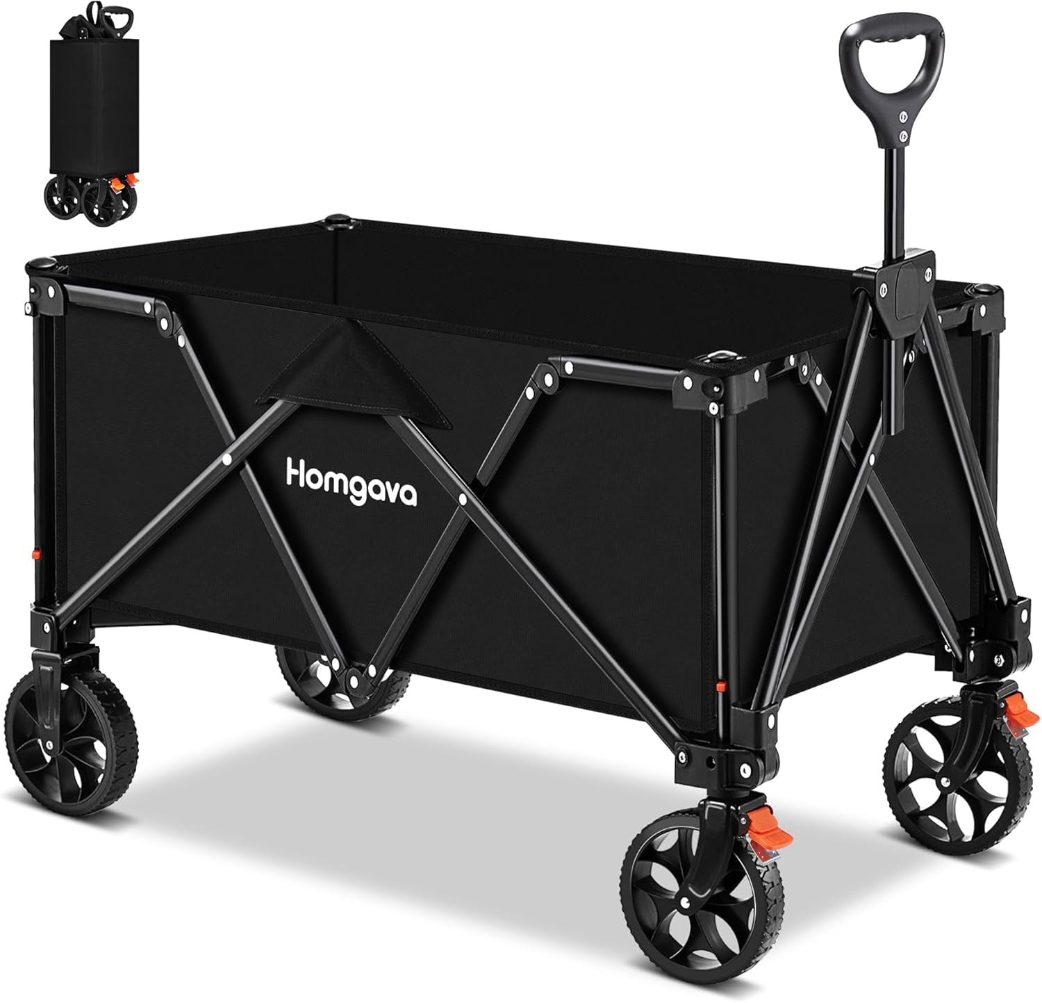 Collapsible Folding Wagon Heavy Duty, Foldable Utility Cart with Wheels ...