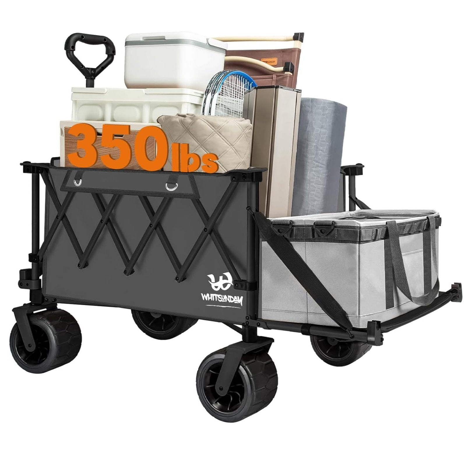 Collapsible Folding Wagon Heavy Duty Utility Wagons with Opened ...