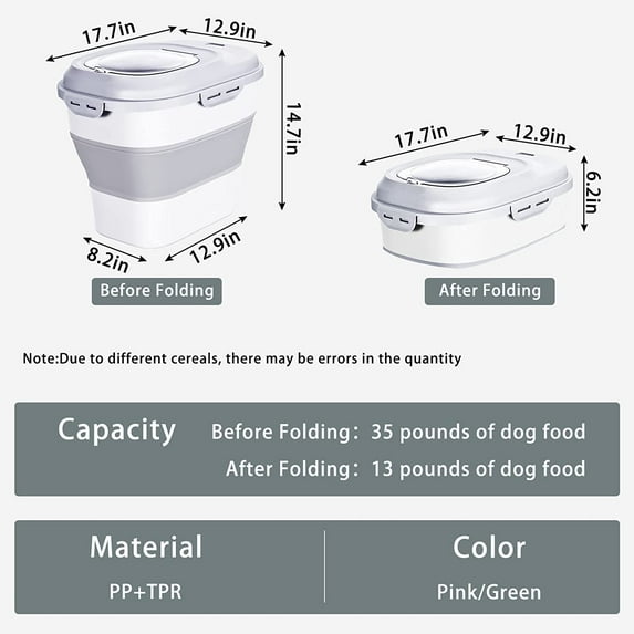 Collapsible Food Storage Container with Rolling Wheel, Airtight Locking ...