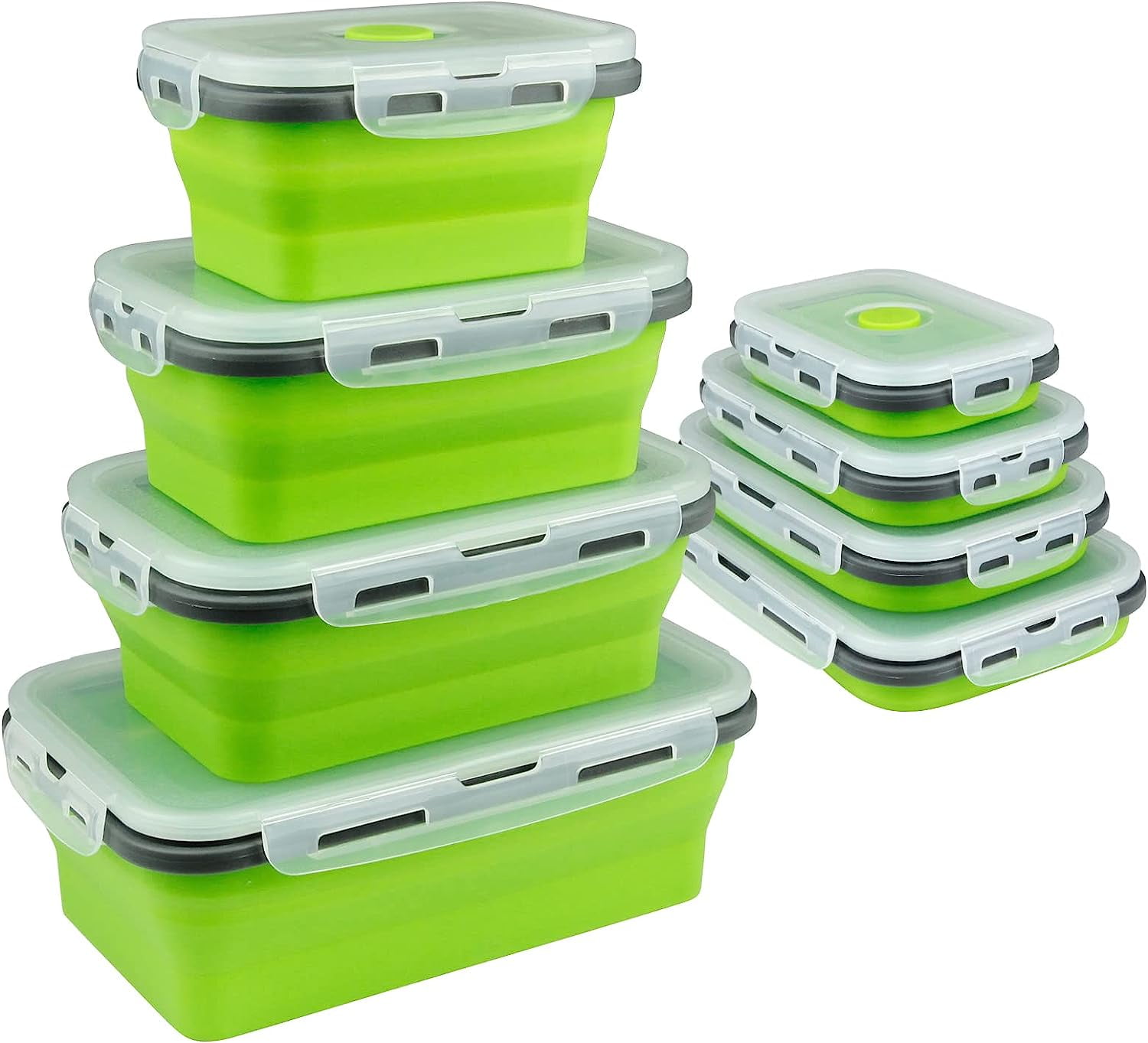 Collapsible Food Storage Containers - 4-Pack Silicone Food Storage ...