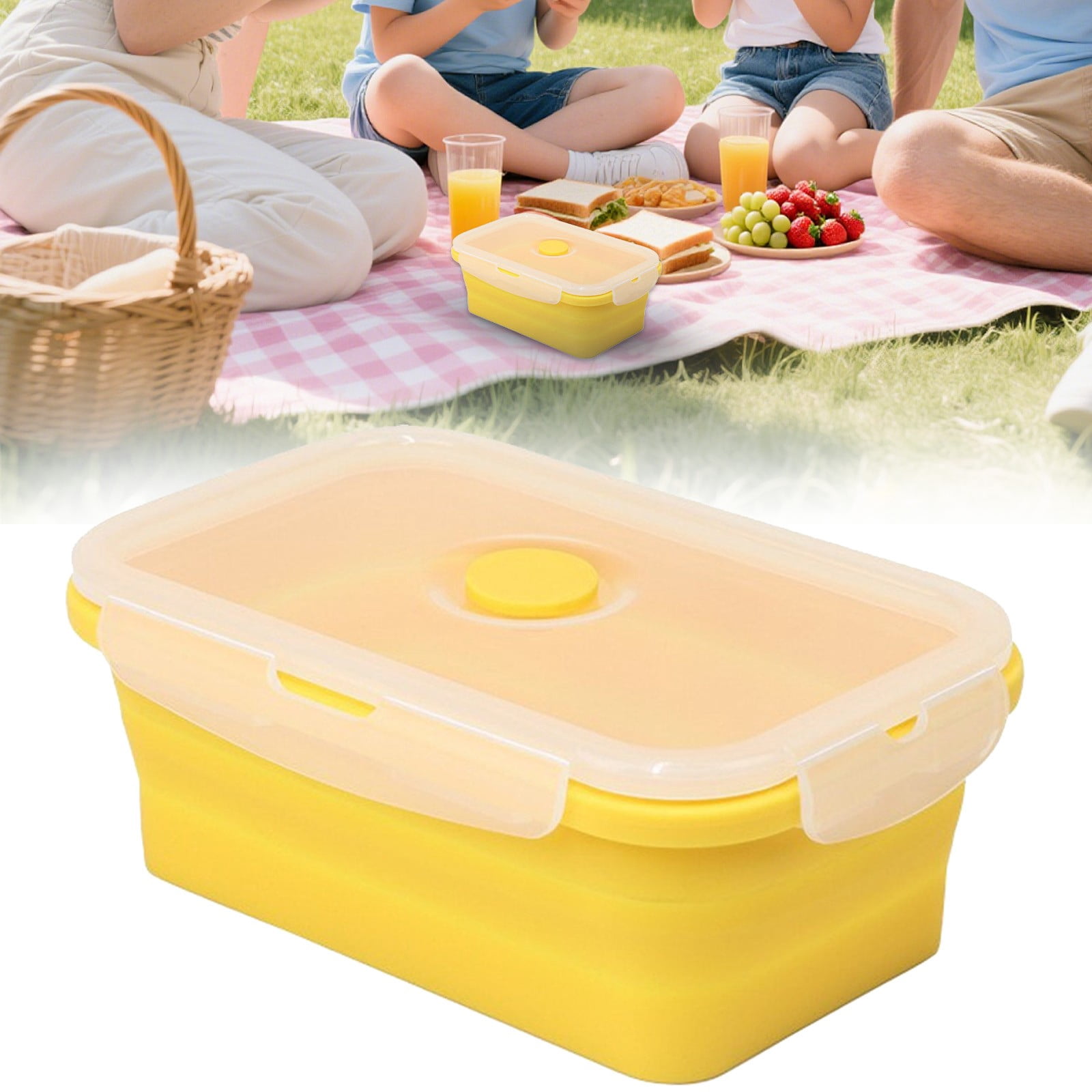 Collapsible Food Storage Containers with Airtight Lid, 12 oz, Small ...