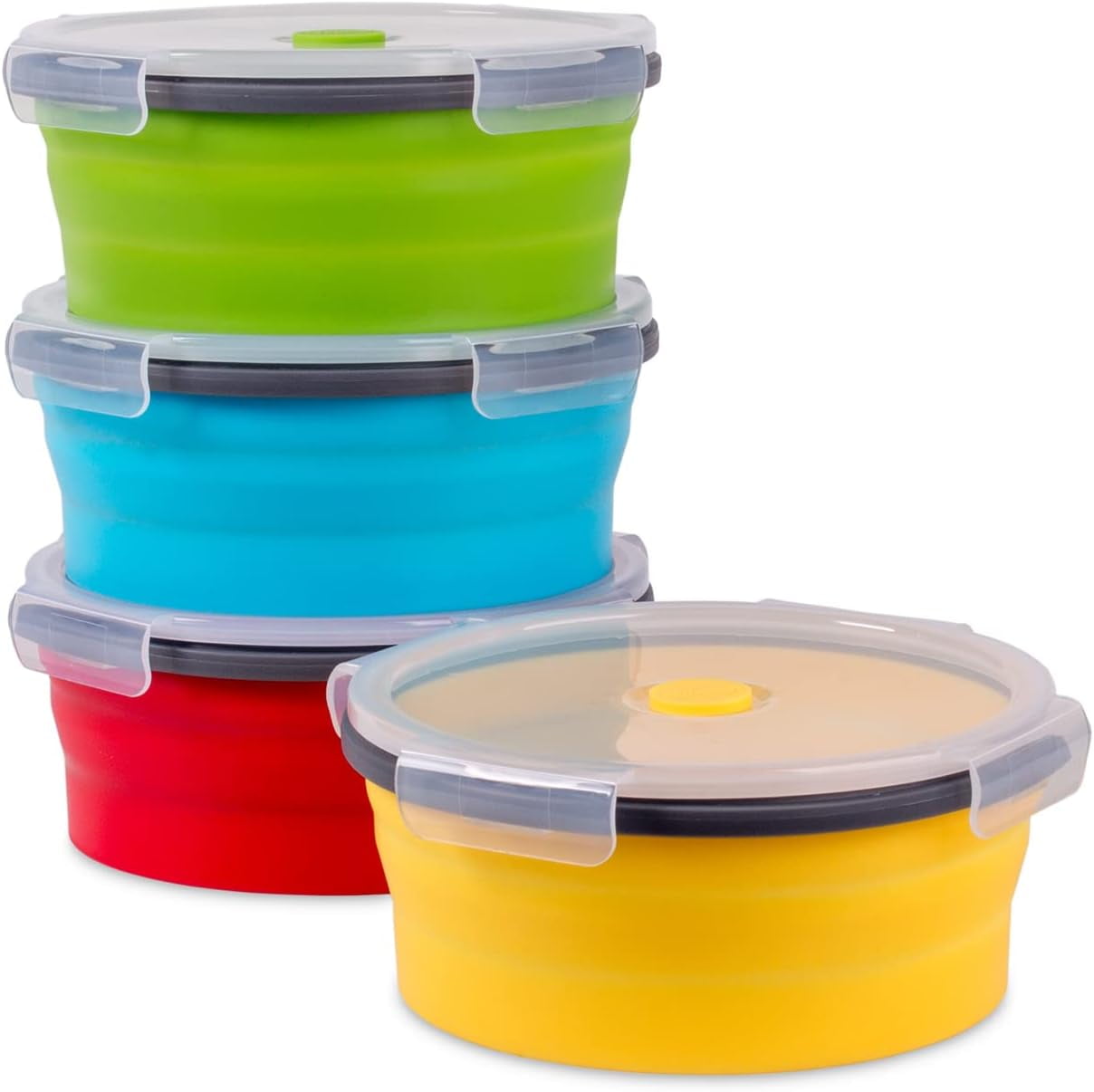 Collapsible Food Storage Containers with Airtight Lid, 40.5 oz, Kitchen ...
